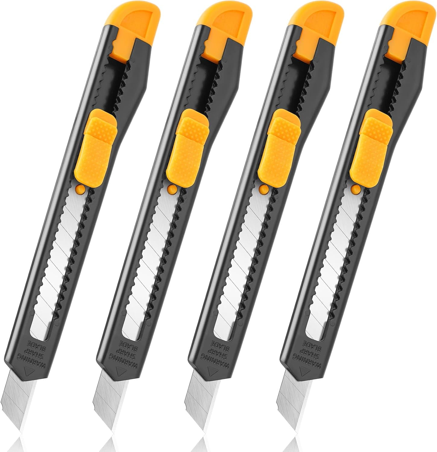 4 Pack Box Cutter Retractable, Utility Knife 9MM Wide Snap-Off Blades ...