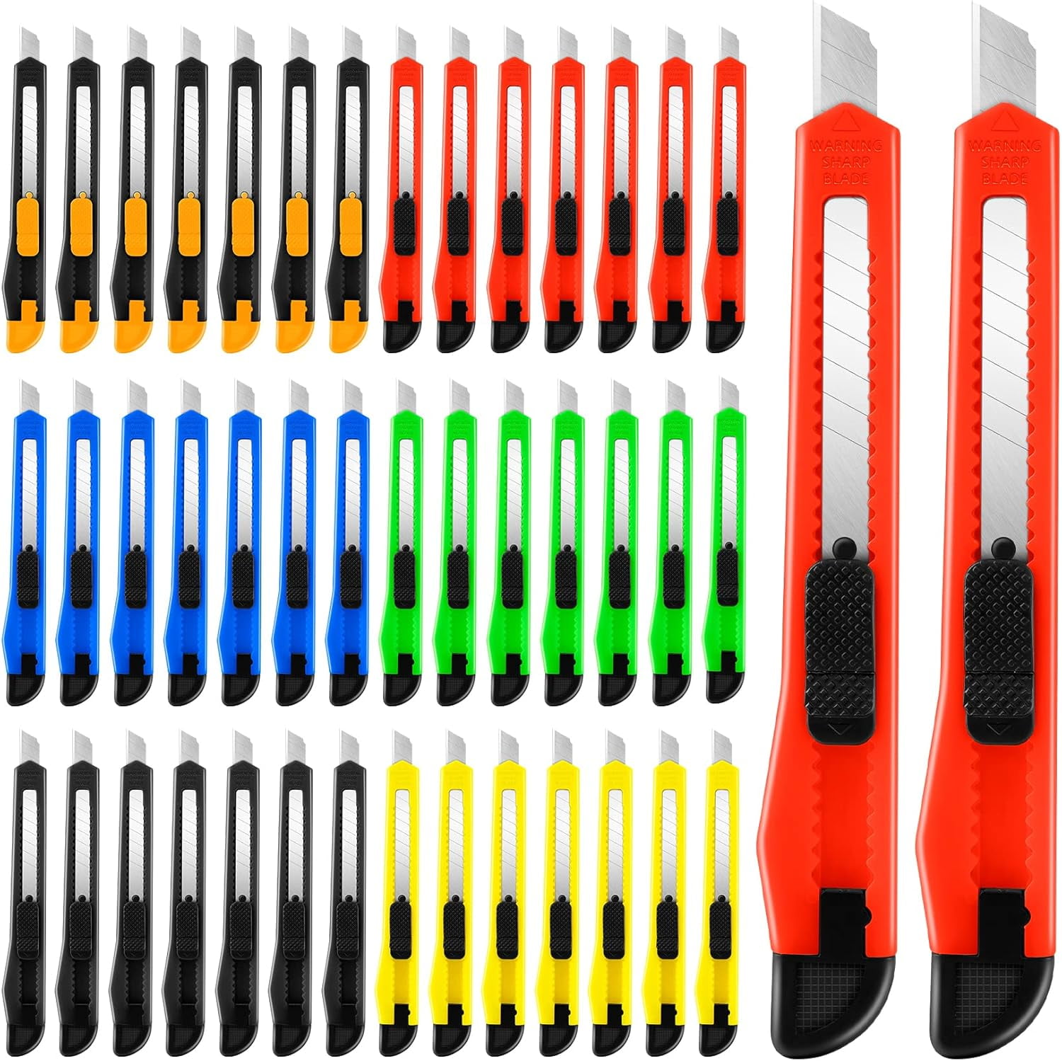 4 Pack Box Cutter Retractable, Utility Knife 9MM Wide Snap-Off Blades ...