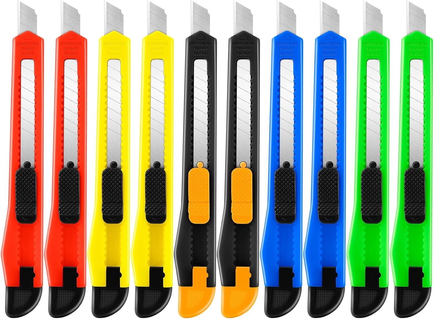 4 Pack Box Cutter Retractable, Utility Knife 9MM Wide Snap-Off Blades ...