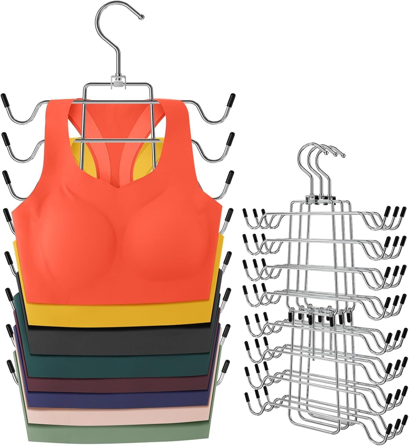 "Lieberwell 4 Pack Bra Hanger, 8-Tier Closet Organizer, Space Saving ...