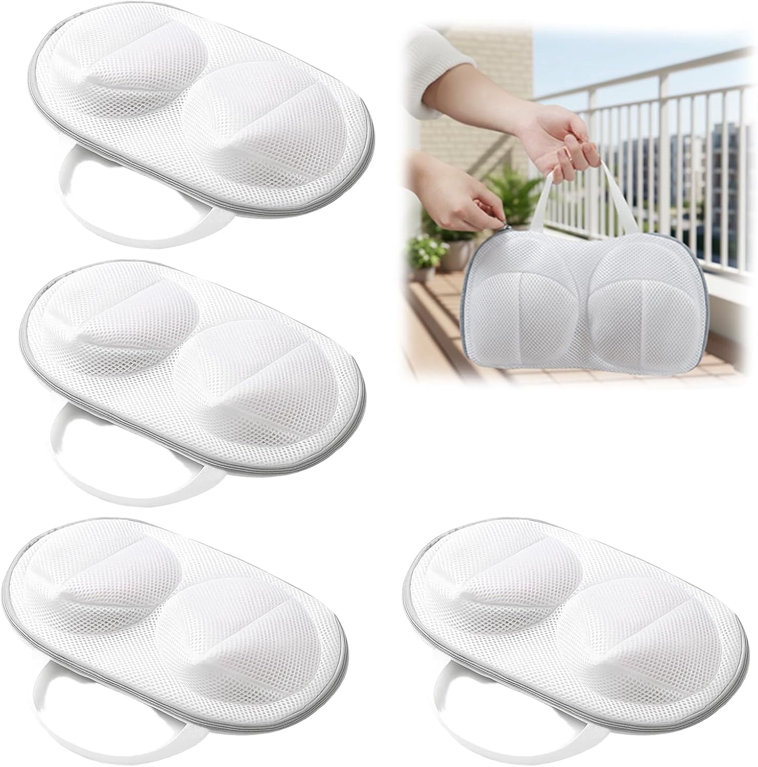 4 Pack Bra Washing Bags,Delicate Lingerie Protector for Washing Machine ...