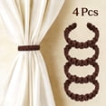 4 Pack Braided Curtain Tiebacks Boho Rustic Window Drapes Holdbacks ...