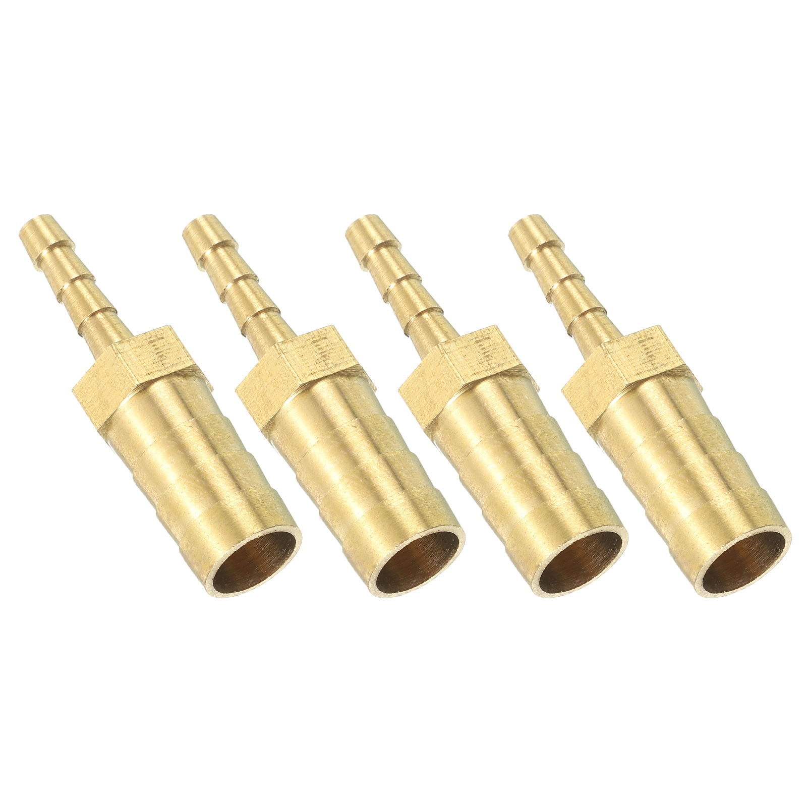 4 Pack Brass Hose Barb Fitting Straight Connector Coupler, 3/8"x3/16 ...