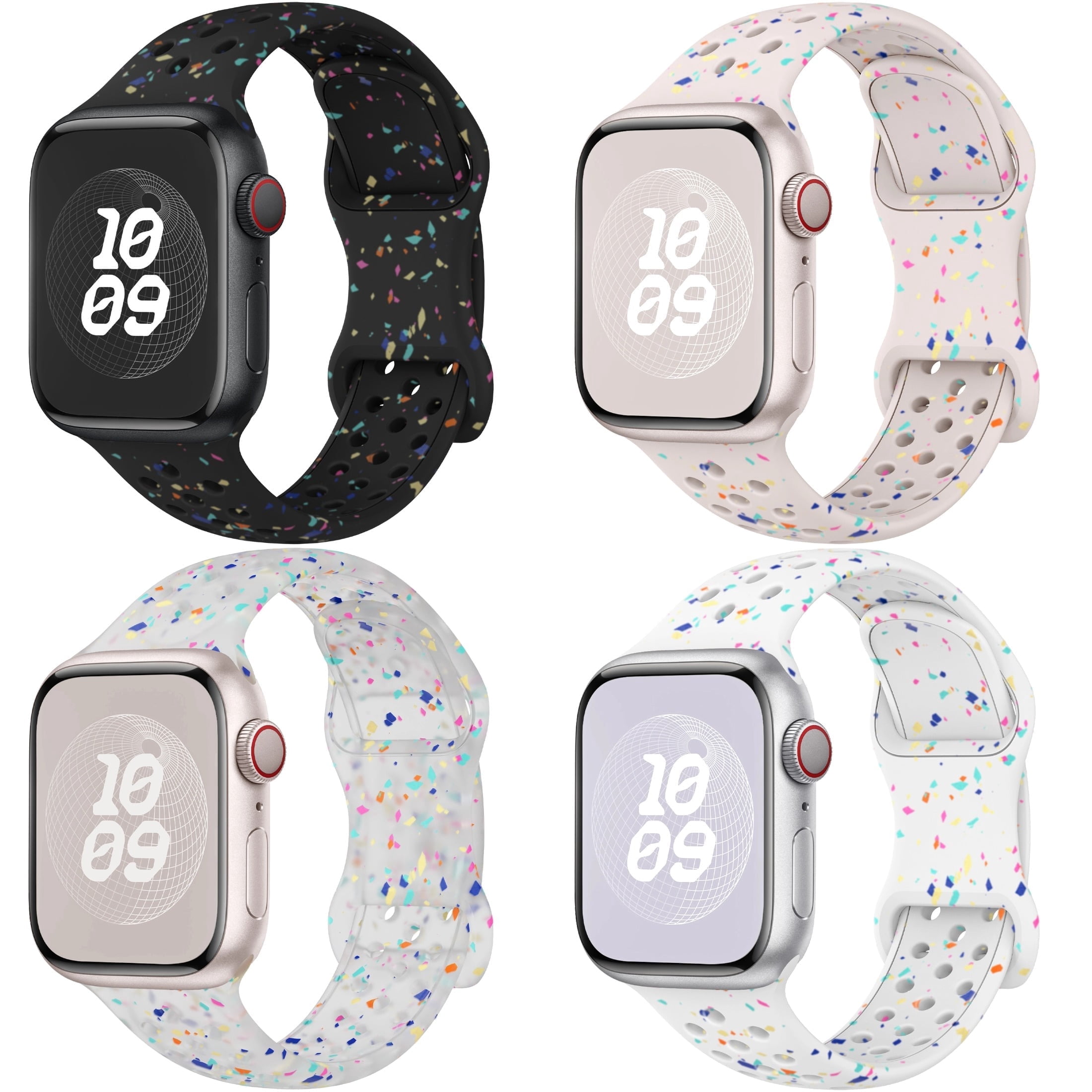 4 Pack Sport Band Compatible with Apple Watch Bands Ultra 3/2/1 49mm ...