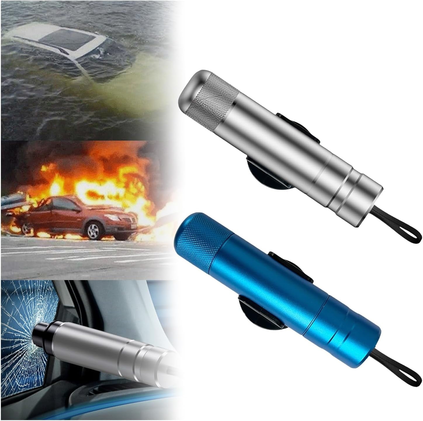 4 Pack Breeker Glass Breaker, 2-in-1 Car Window Breaker and Seatbelt ...