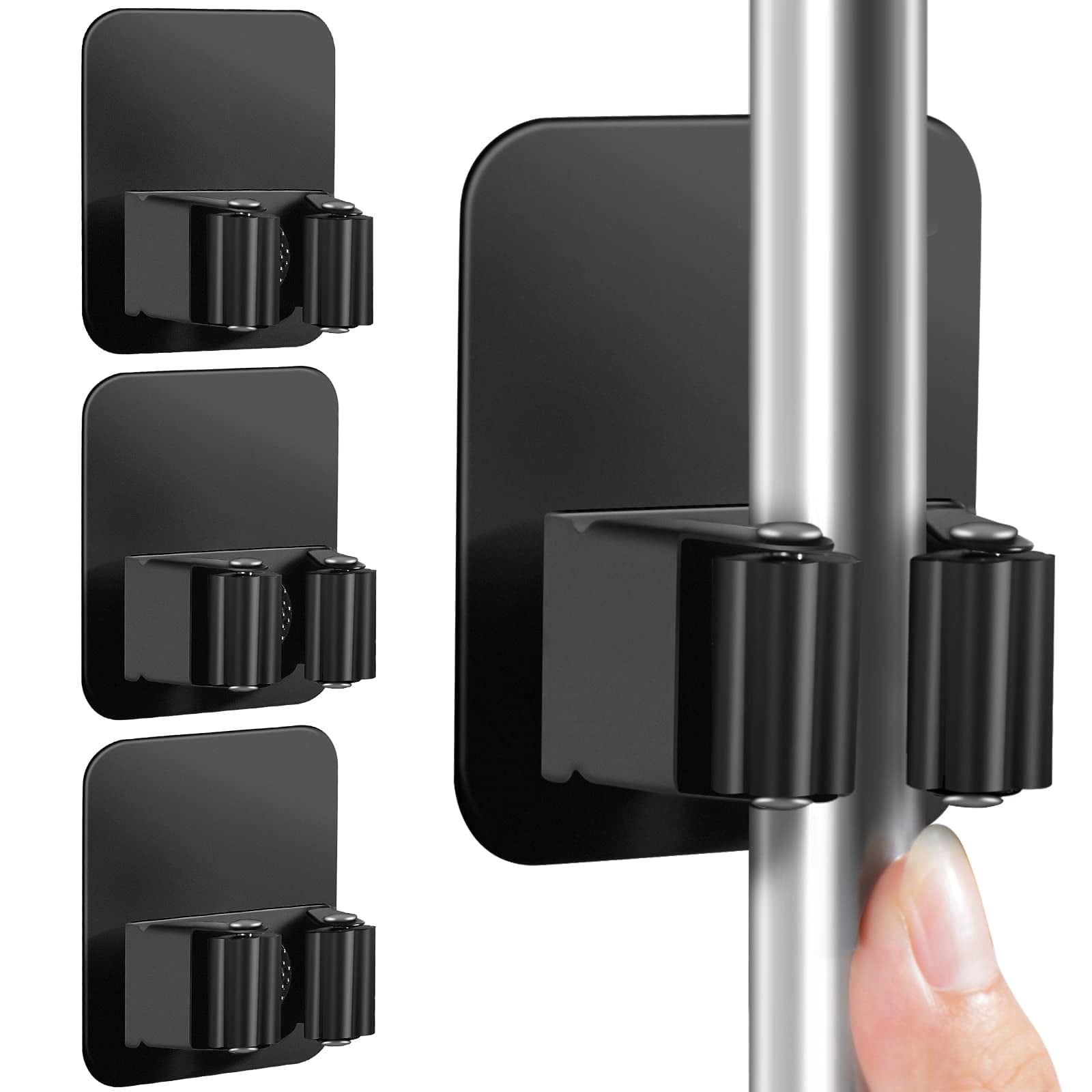 4 Pack Broom Holder Wall Mount, Improved Super Anti-Slip Mop and Broom ...