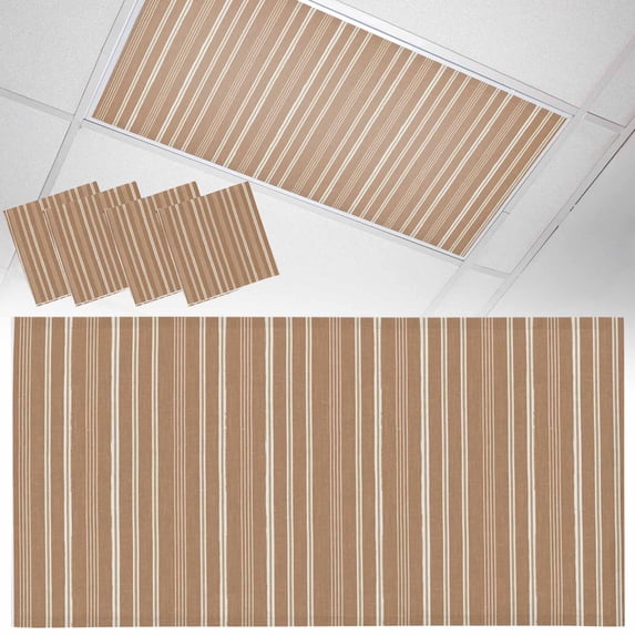 4 Pack Brown Striped Fluorescent Light Covers for Ceiling Lights ...