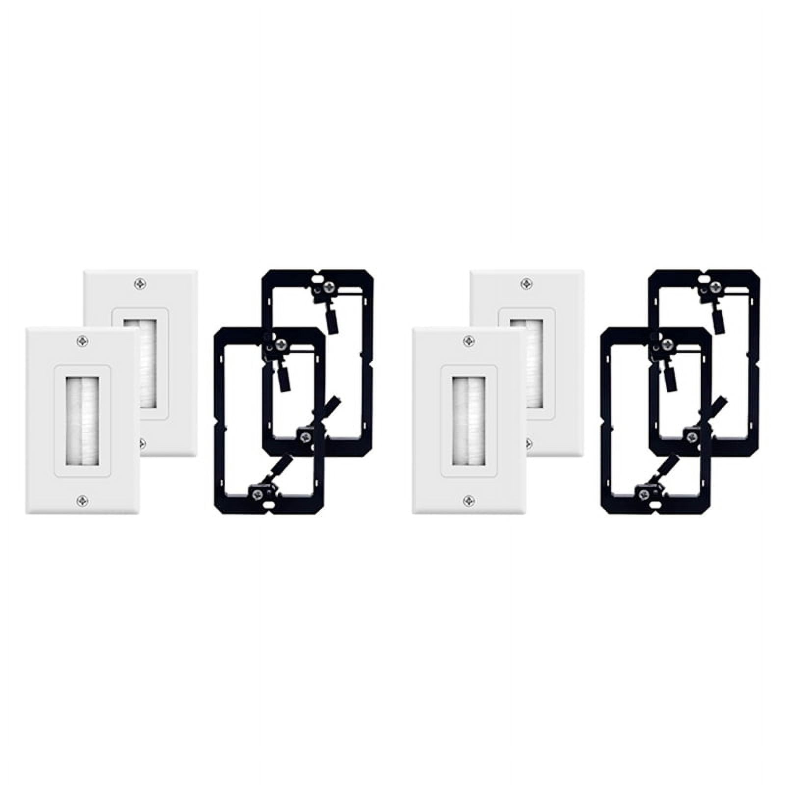 4-Pack Brush Wall Plate with Single Gang Low Voltage Mounting Bracket ...