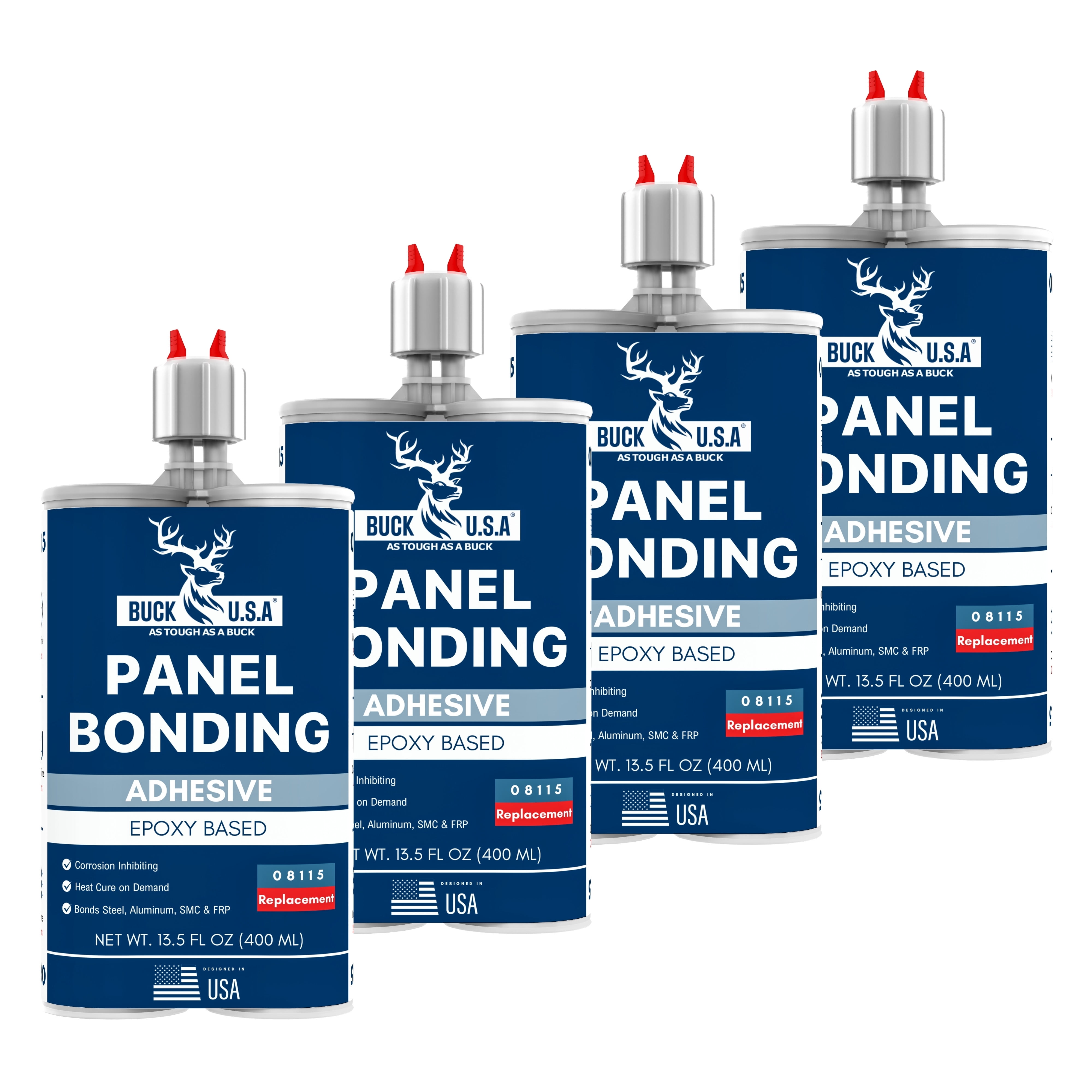 4 Pack Buck Panel Bonding Adhesive, Two-Part Epoxy, 400 ml/13.5 fl oz ...