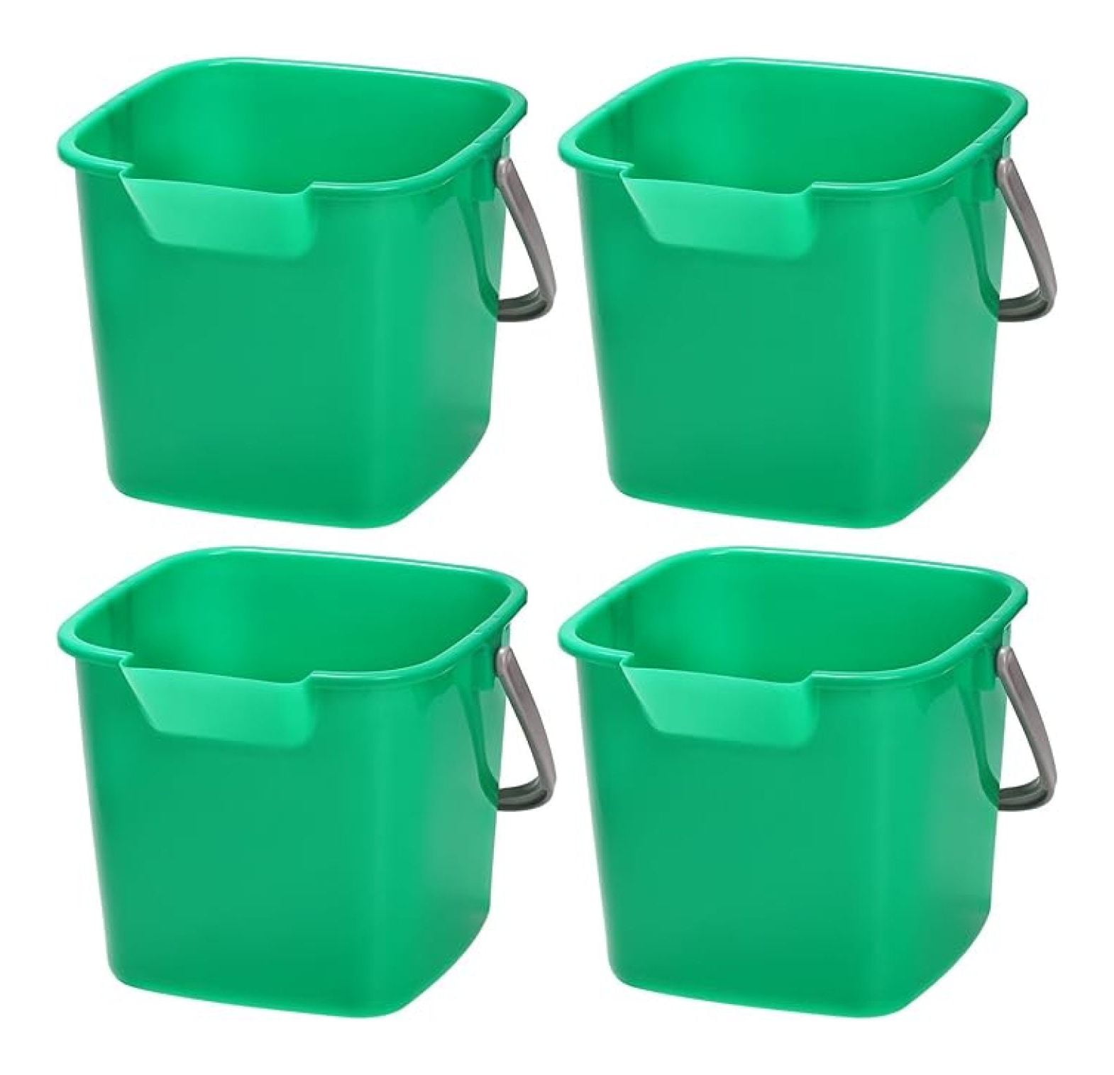 4 Pack Buckets, 3 Quart Small Cleaning Buckets, Square Pail with Spout ...