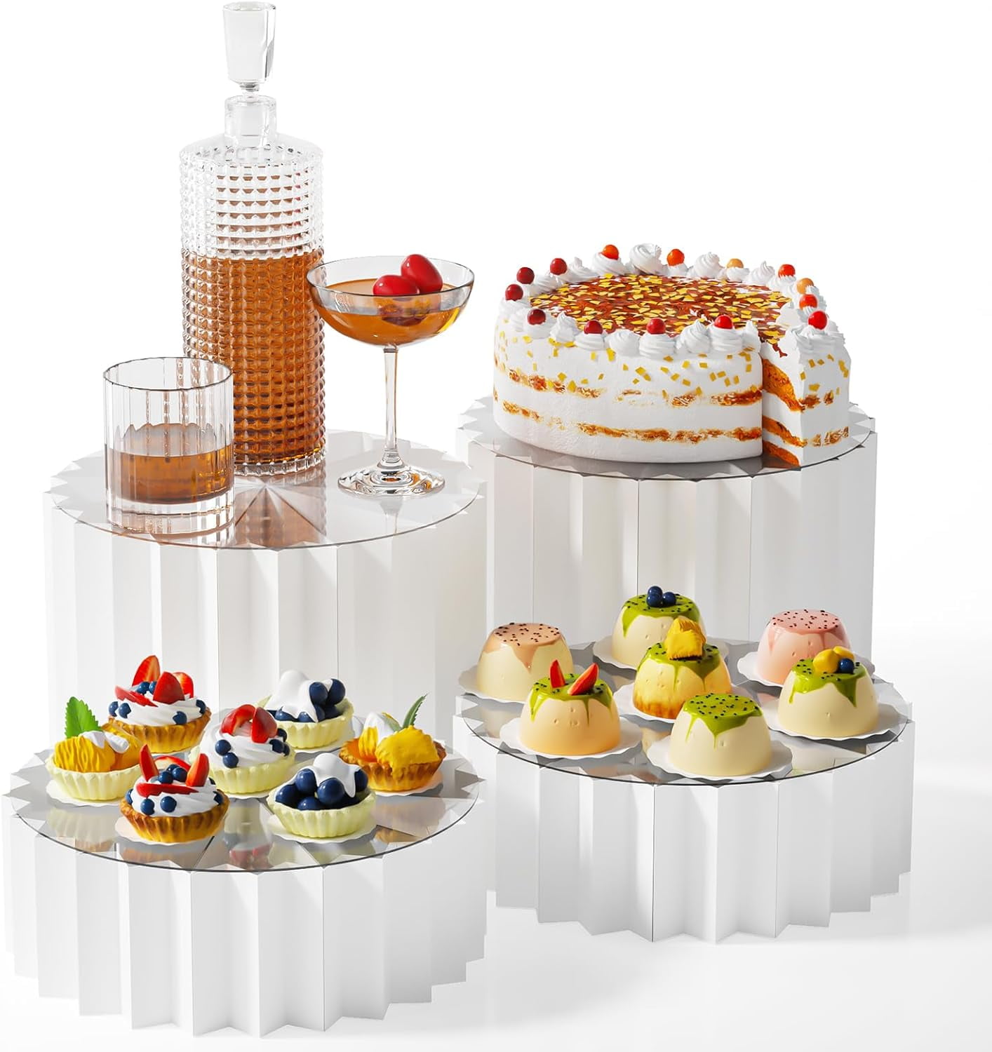 4 Pack Buffet Risers, Food Display Risers for Dessert Table,Dessert ...