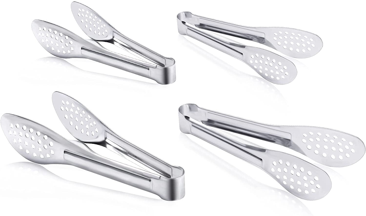 4 Pack Buffet Tongs, Stainless Steel Serving Tongs Serving Utensils ...