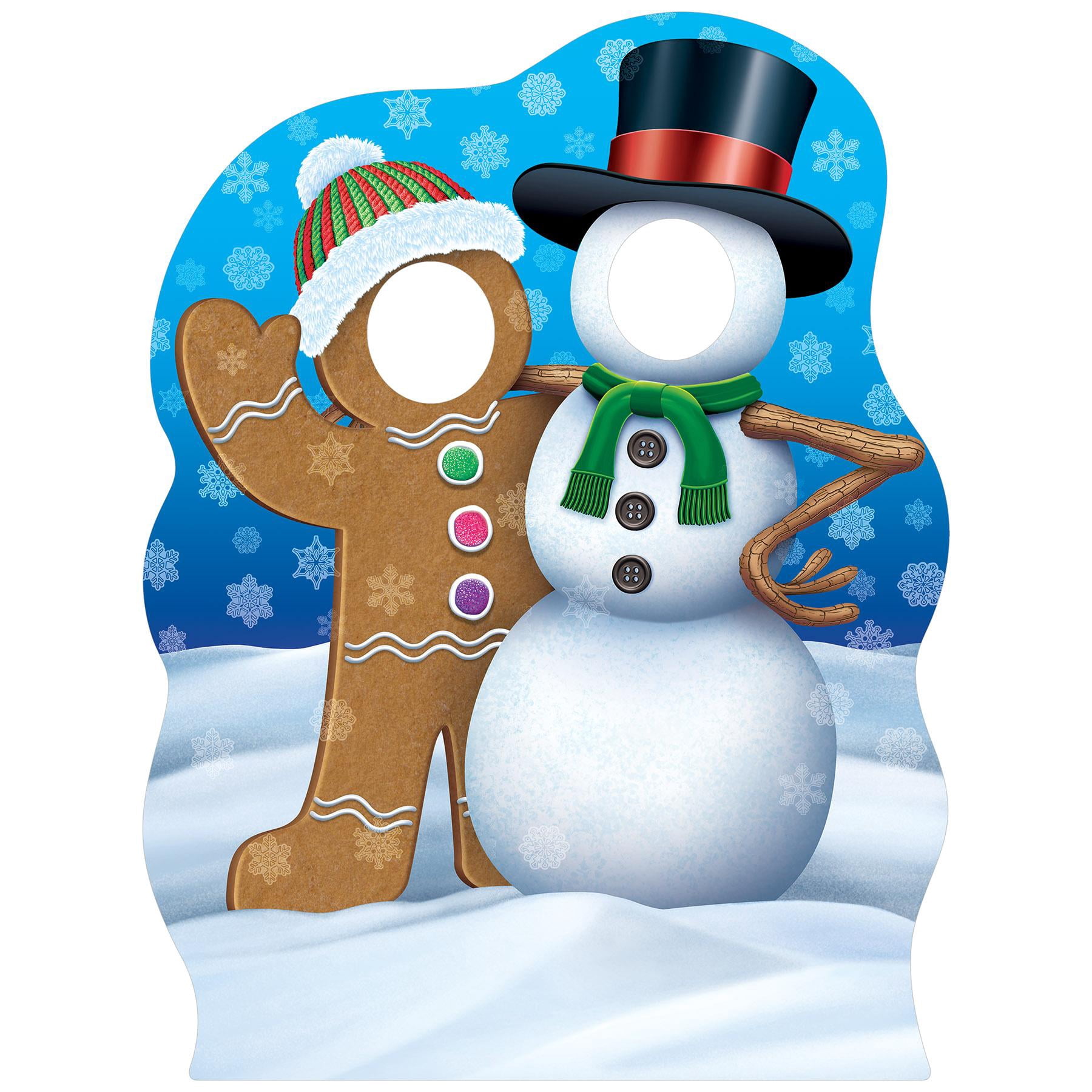 4 Pack Bulk Gingerbrd Man&Snowman Photo Prop Stand-Up Decoration ...
