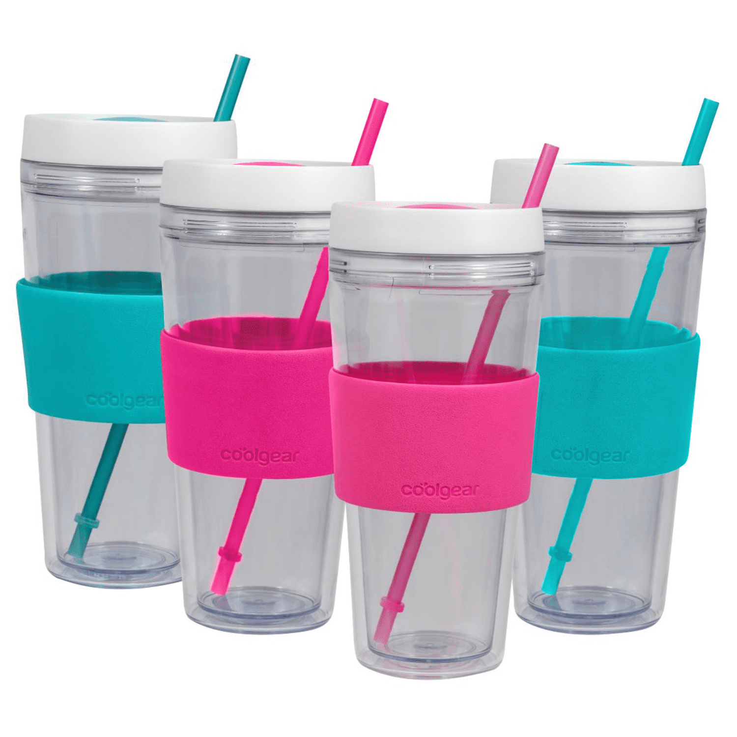 Cool Gear 24 oz Callisto Chiller, Reusable Tumbler with Straw and Band ...