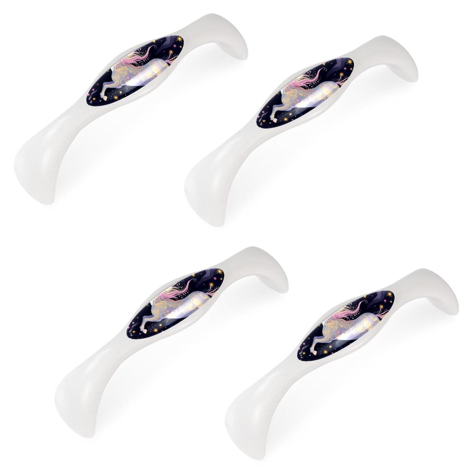 4 Pack Cabinet Handles, Starry Unicorn Drawer Pulls, Bar Pull Furniture ...