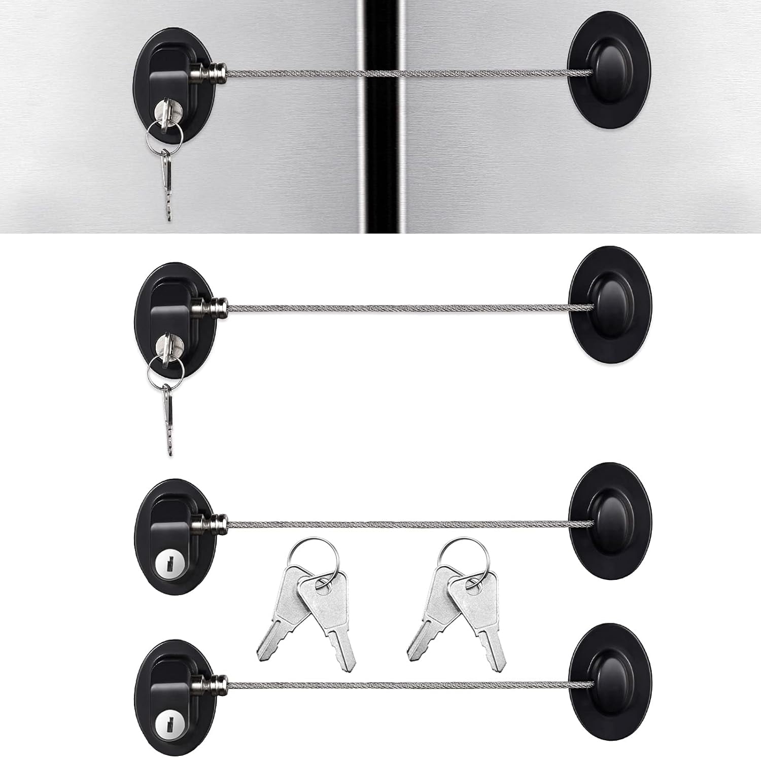 4 Pack Cabinet Locks with Keys Mini Fridge Refrigerator Locks for Kids ...
