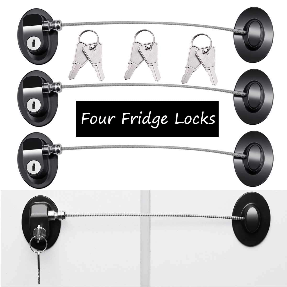 4 Pack Cabinet Locks with Keys Mini Fridge Refrigerator Locks Self ...