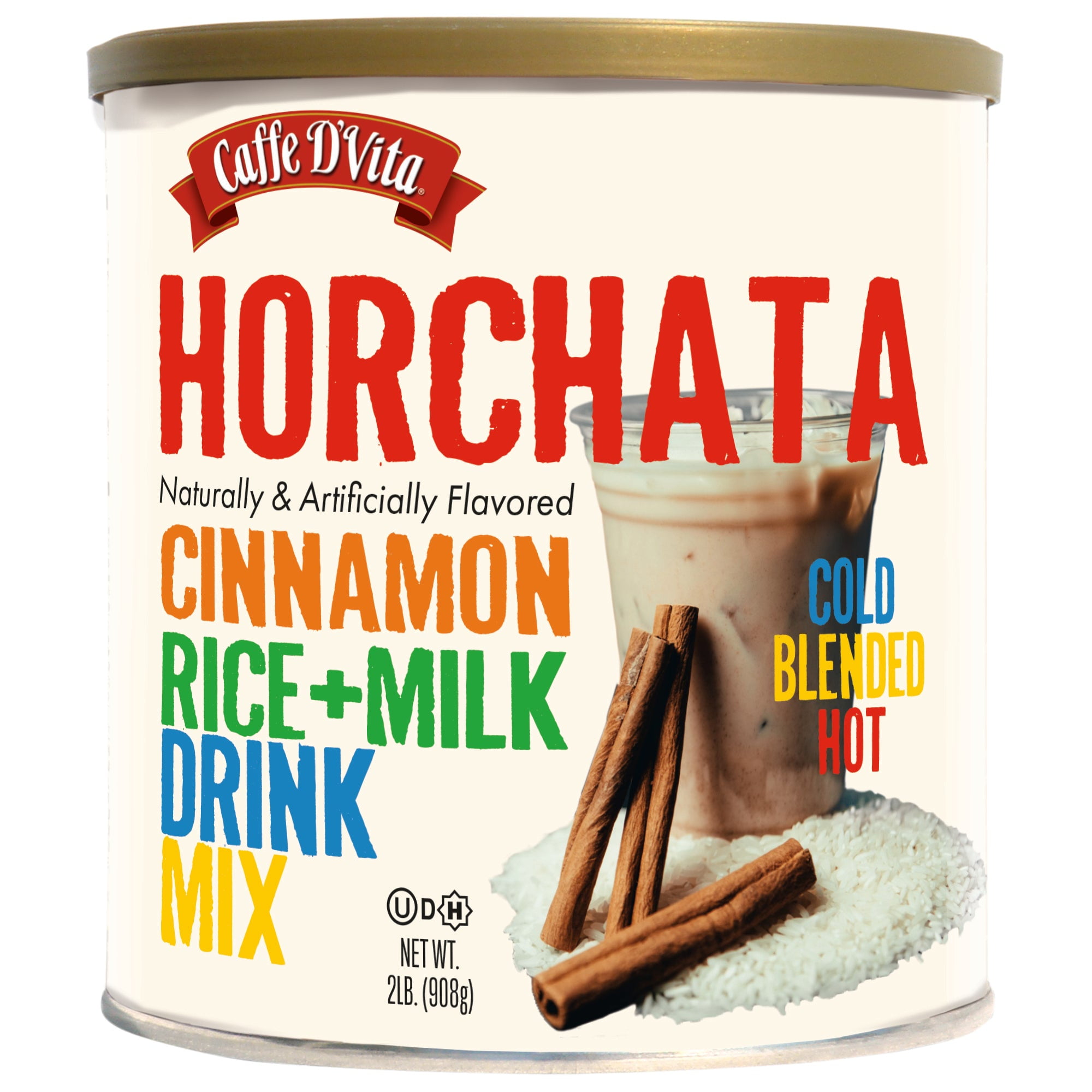 (4 Pack) Caffe D'Vita Horchata Powdered Drink Mix, 2lb canister ...
