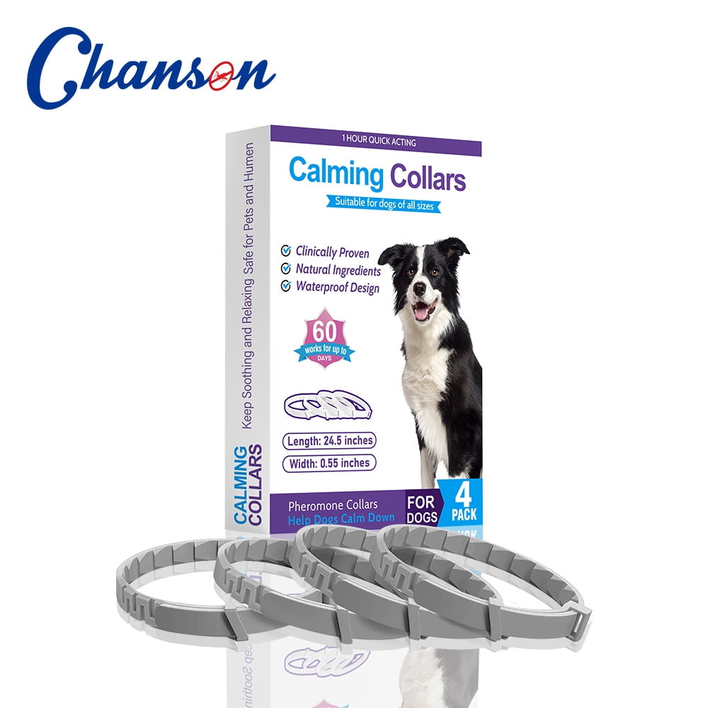 【4 Pack】Calming Collar for Dogs & Cats – Anxiety Relief with Natural ...