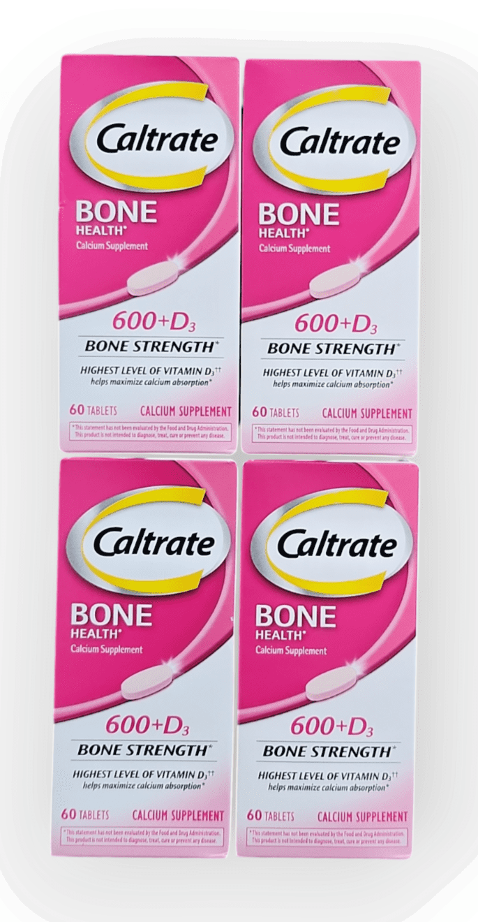 4-Pack Caltrate Bone Health 600 + D3 Calcium Supplement Tablets 12/2025 ...