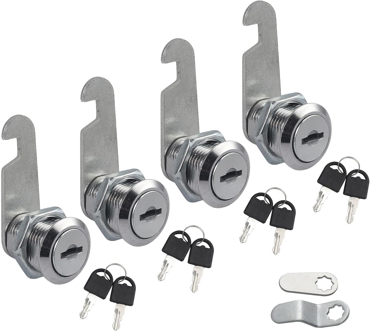 4 Pack Cam Locks with Keys, 5/8" Keyed Alike Cam Locks, Zinc Alloy Cam ...