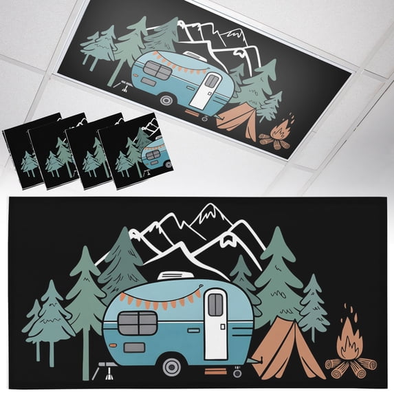 4 Pack Camper Fluorescent Light Covers for Ceiling Lights Home Mountain ...
