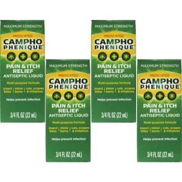Campho Phenique Pain & Itch Relief Antiseptic Liquid, 0.75Oz, 4pk ...