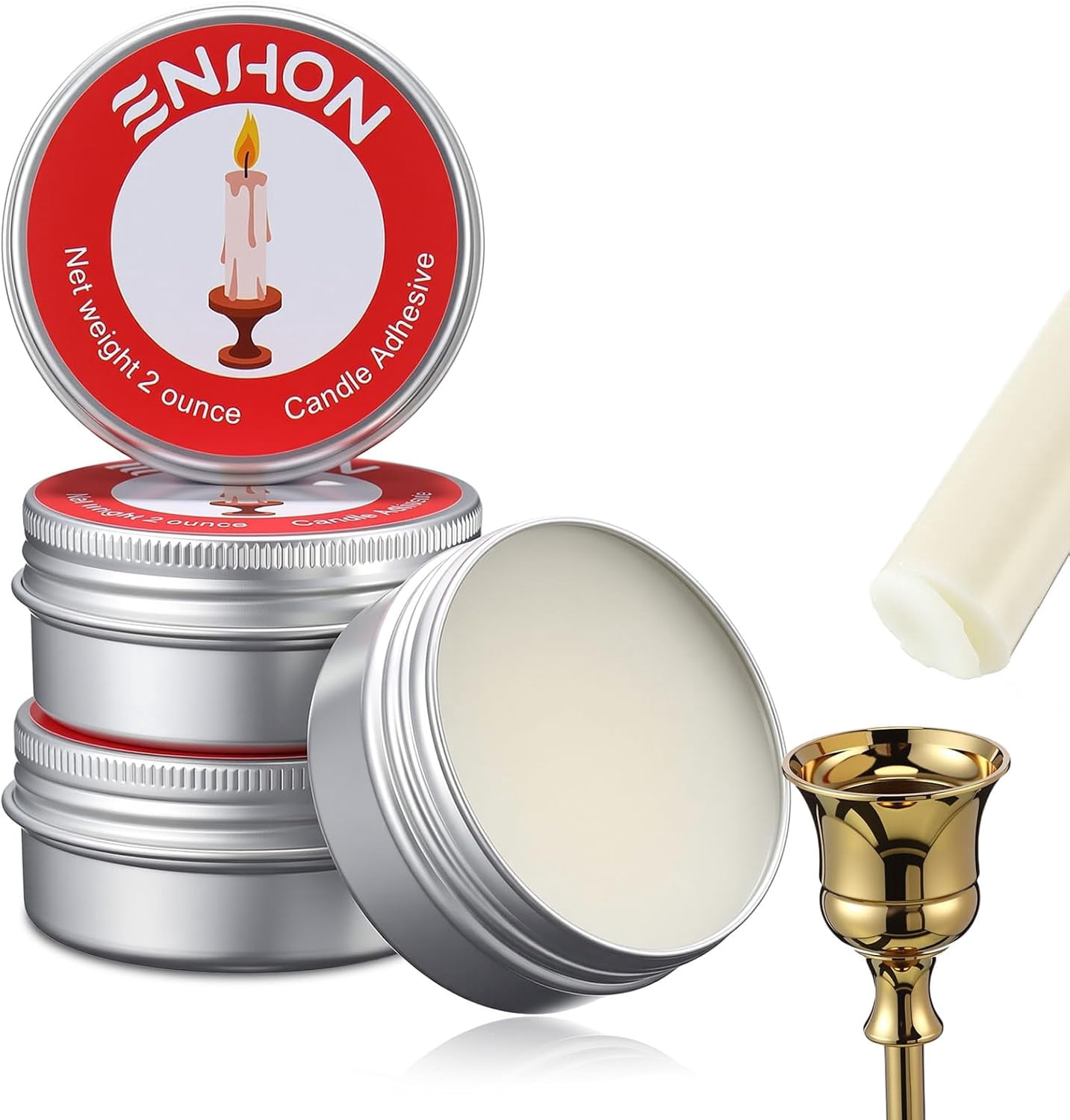 4 Pack Candle Adhesive 8oz Taper Candle Stick Glue Candlestick Putty ...