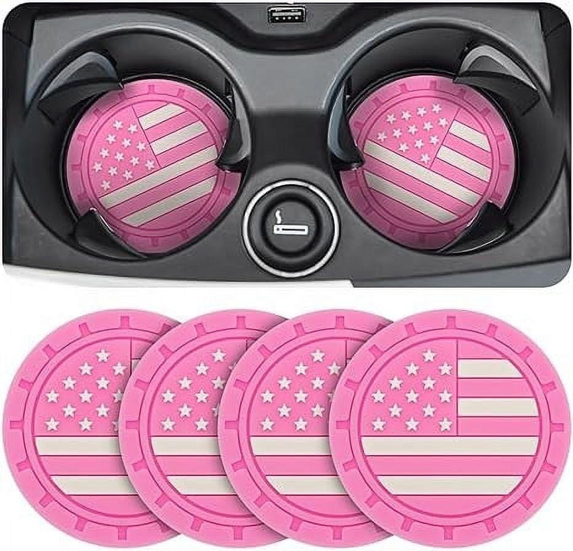 4 Pack Car Cup Holder Coasters, Colored American Flag US Flag Insert ...