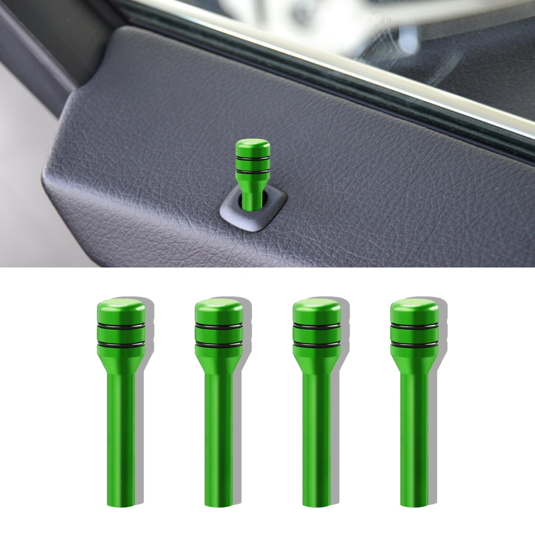 4 Pack Car Door Lock Knobs, 1.96 x 0.47" Aluminum Alloy Inner Door Lock ...