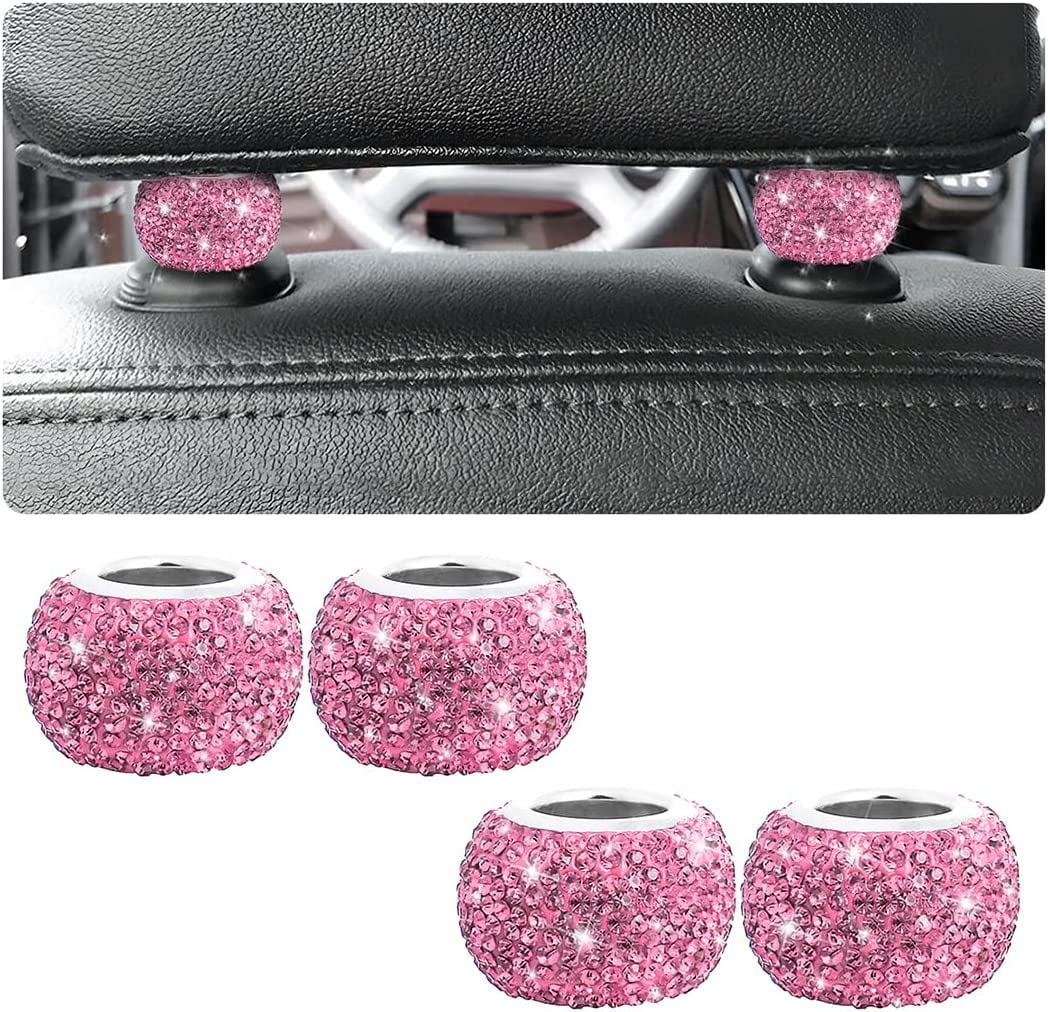 4 Pack Car Headrest Collars, Bling Car Head Rest Collars Rings Decor ...