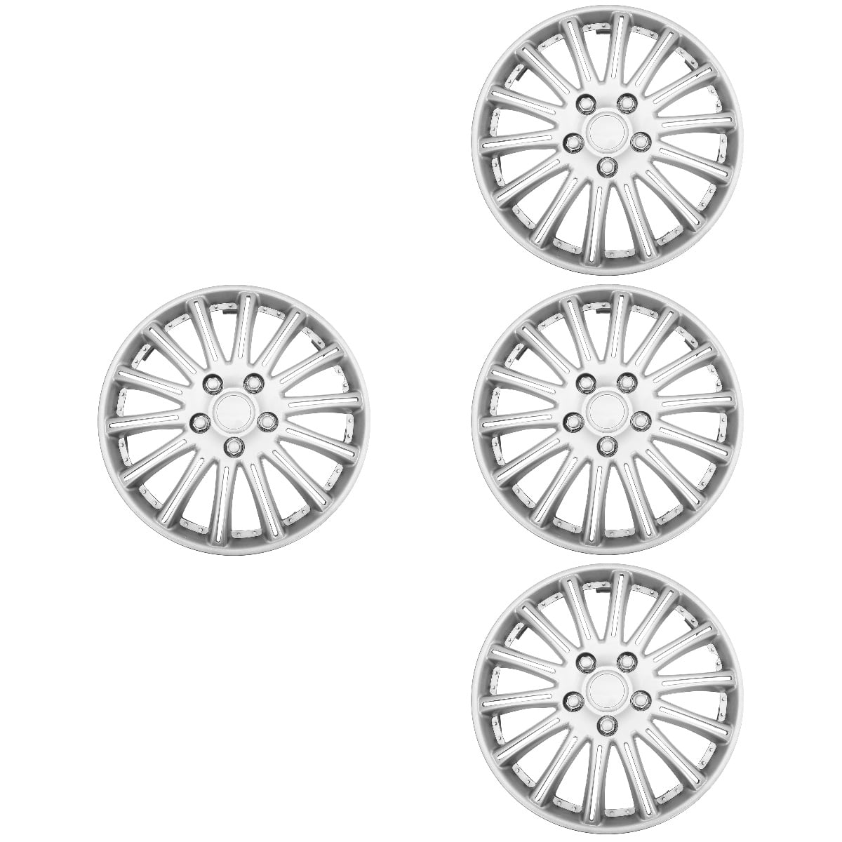 4 Pack Car Hub Cap Auto Decor Adjustable Portable Fin Man Silver ...