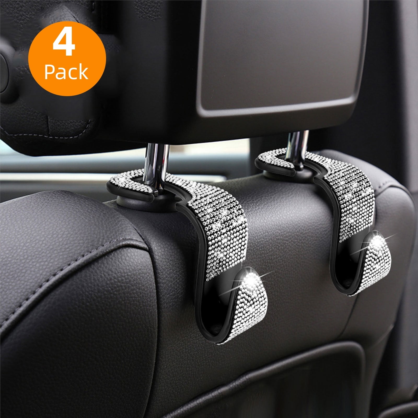 4 Pack Car Seat Headrest Hooks, Car Back Seat Hook Hanger Storage ...