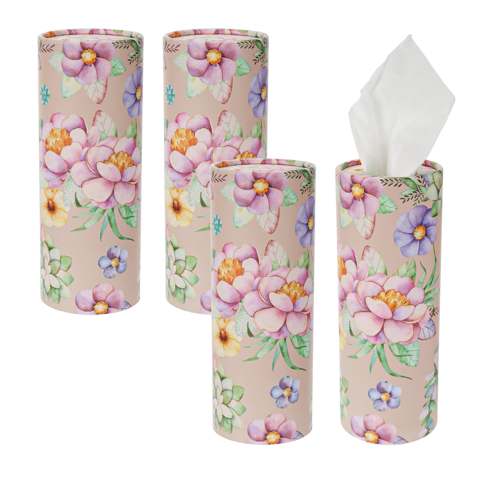 4 Pack Car Tissues Holder with Facial Tissues Travel Tissue Tubes Box ...