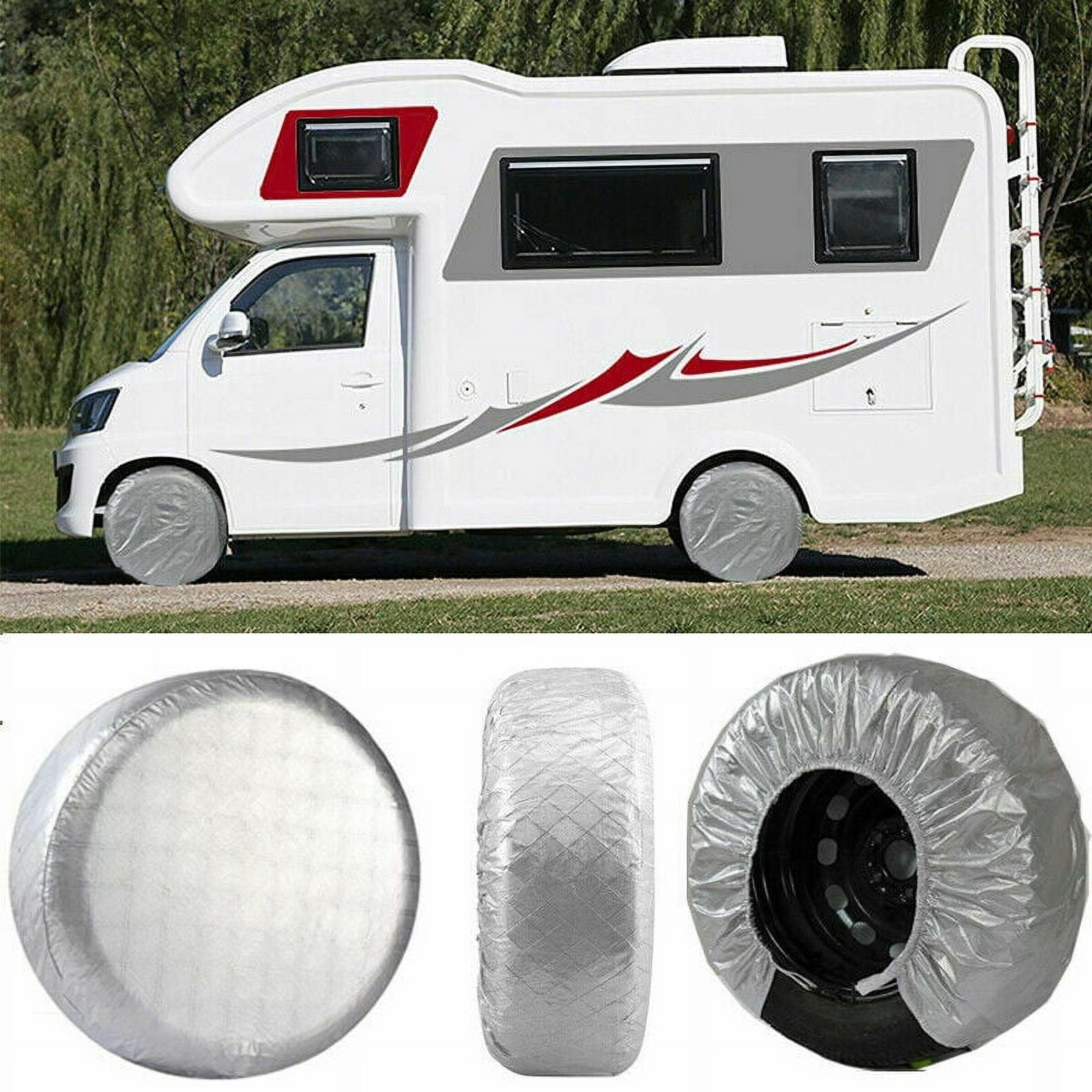 4 Pack Tire Wheel Covers for RV, Trailer, Camper, Car, Truck, Fit for ...