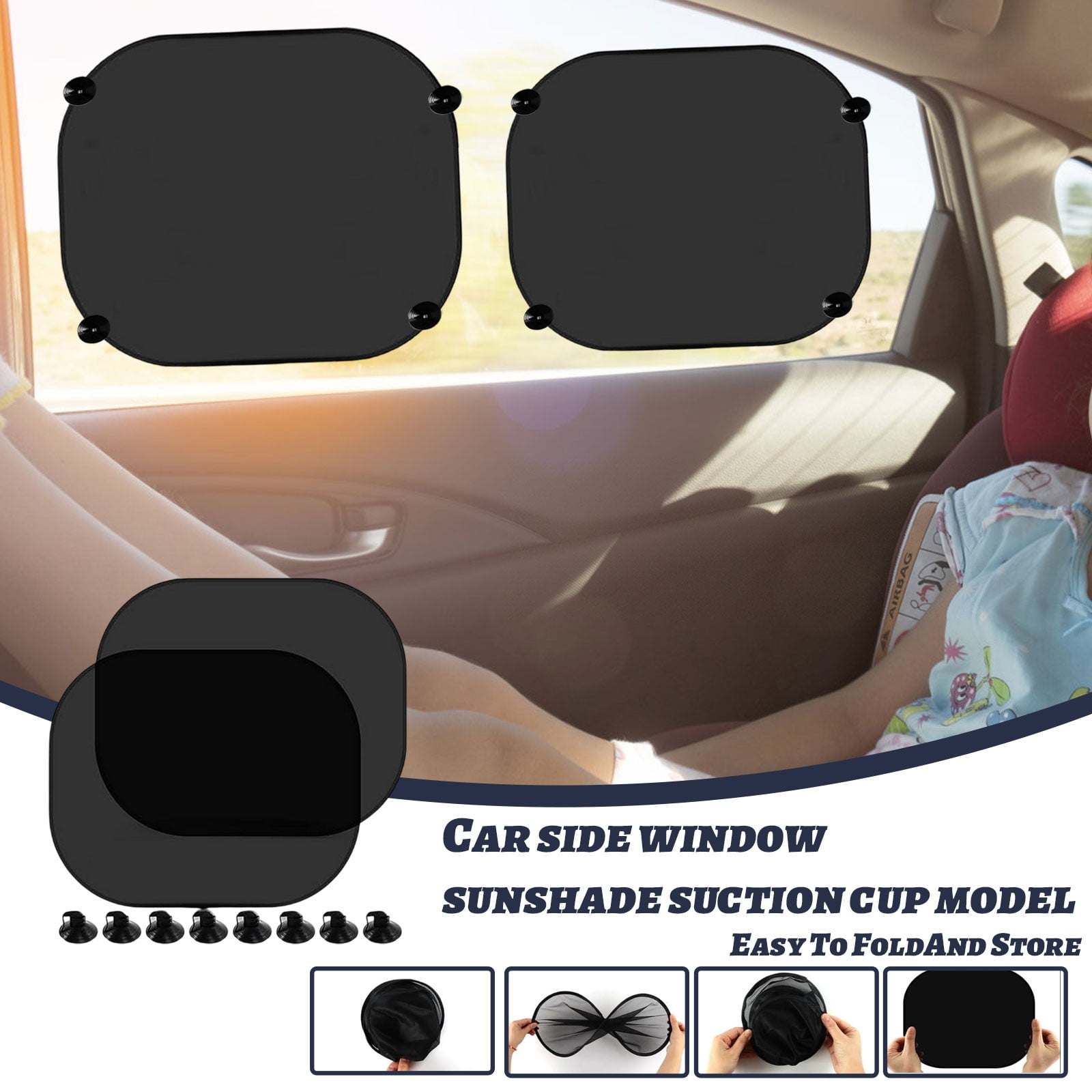 4 Pack Car Window Shade - Car Side Window Covers for Baby, Cars Window ...