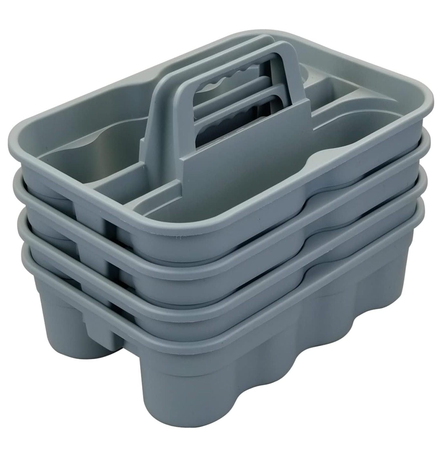 4 Pack Carry Caddy, Plastic Cleaning Caddy with Handle, Gray - Walmart.com