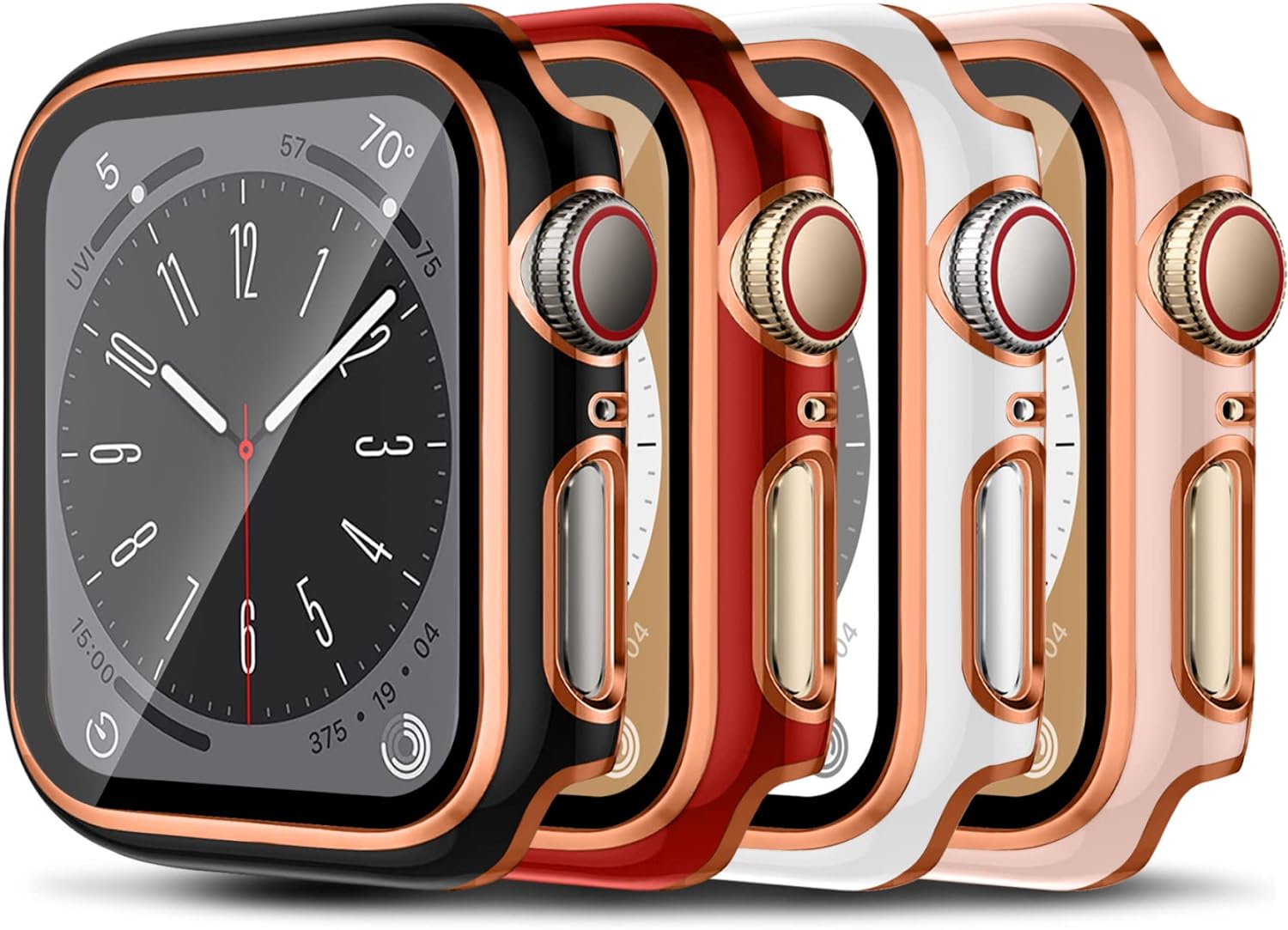 4 Pack Cases for Apple Watch Case 40mm iWatch Screen Protector 40mm ...