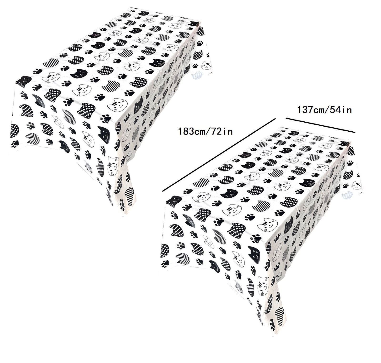 4 Pack Cat Tablecloth Paw Print Tablecloth Cat Themed Table Cover Cute ...