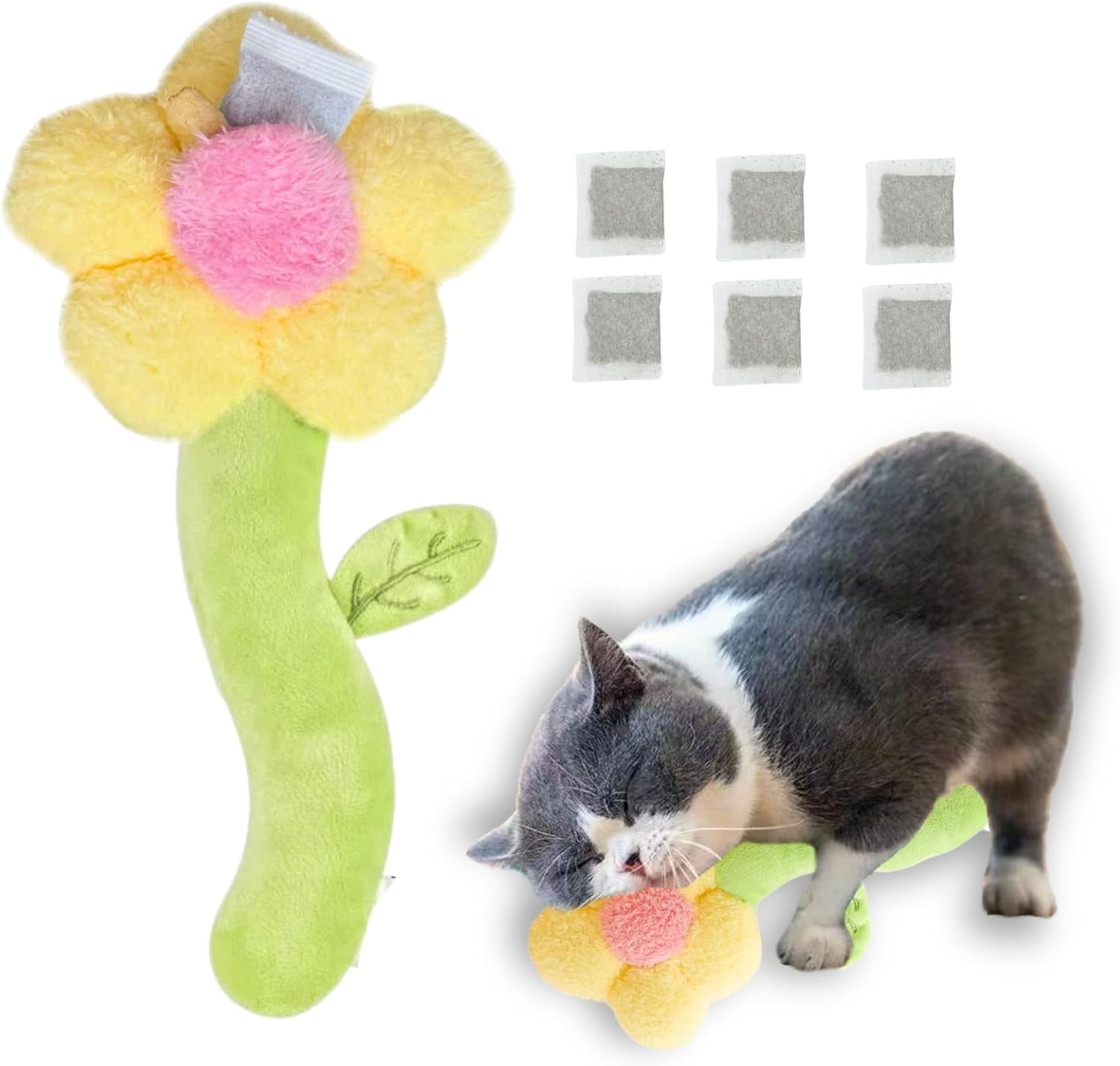 4 Pack Catnip & Silvervine Lollipops, Cat Chew Toy for Kitten Teething ...