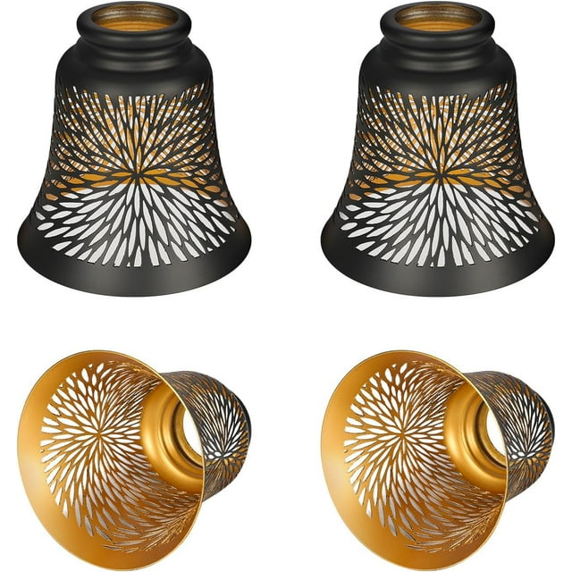 4 Pack Ceiling Fan Light Shade Chrysanthemum Pattern Replacements with ...