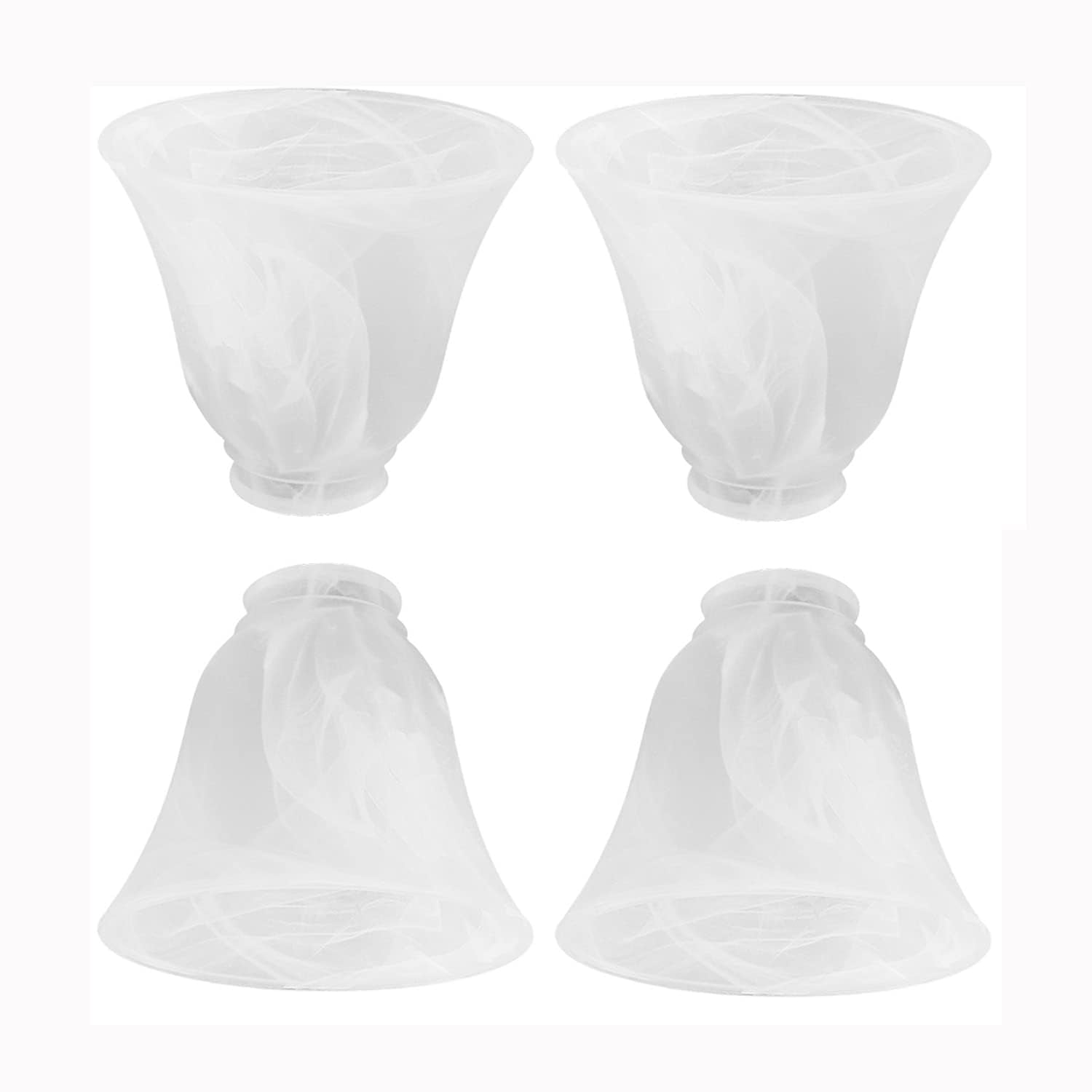 4 Pack Ceiling Fan Replacement Glass Shade 2-1/4 inch Fitter, Glass ...