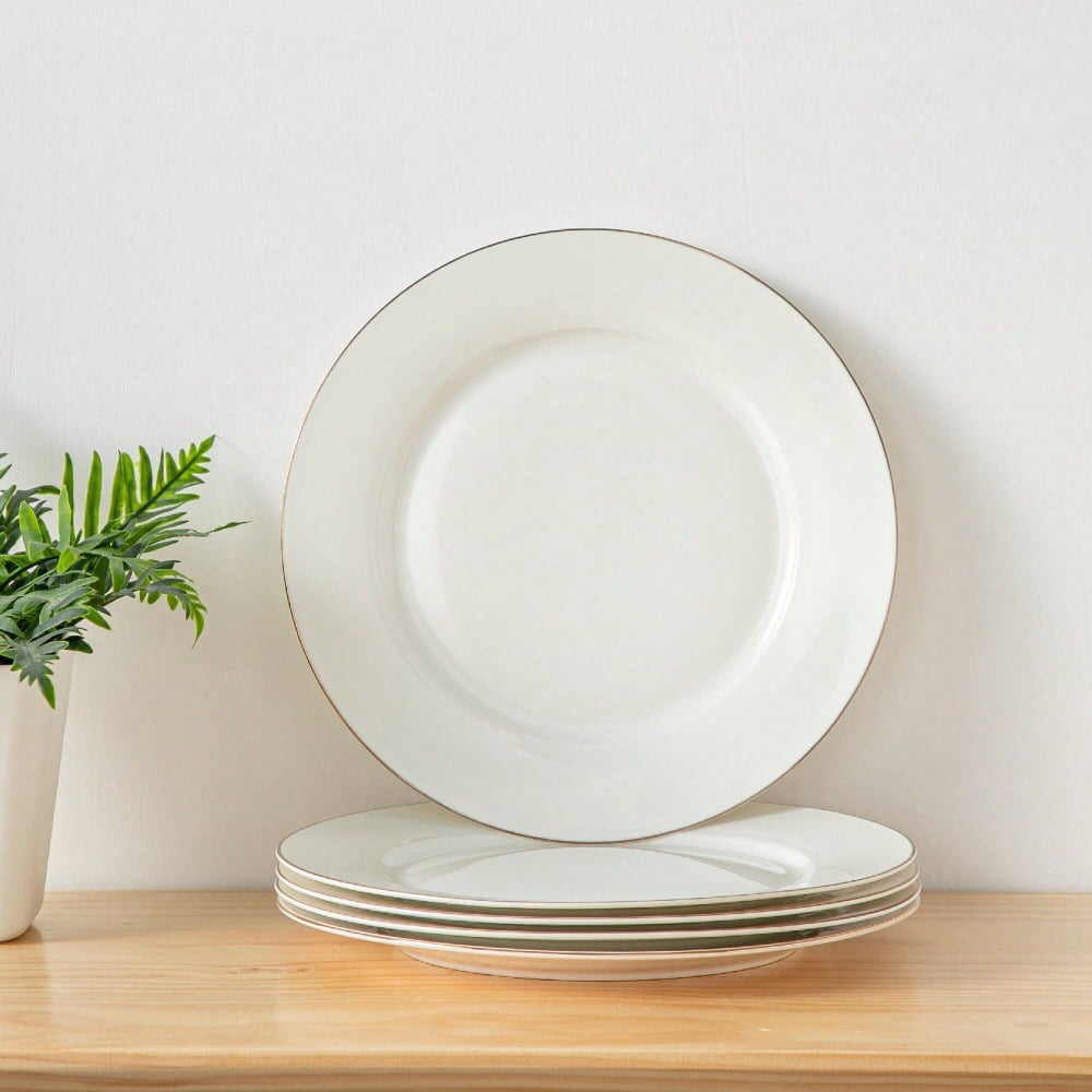 4 Pack Ceramic Plates, PO Homeware-Set Of 4 10in Dinner Plates And 8in ...