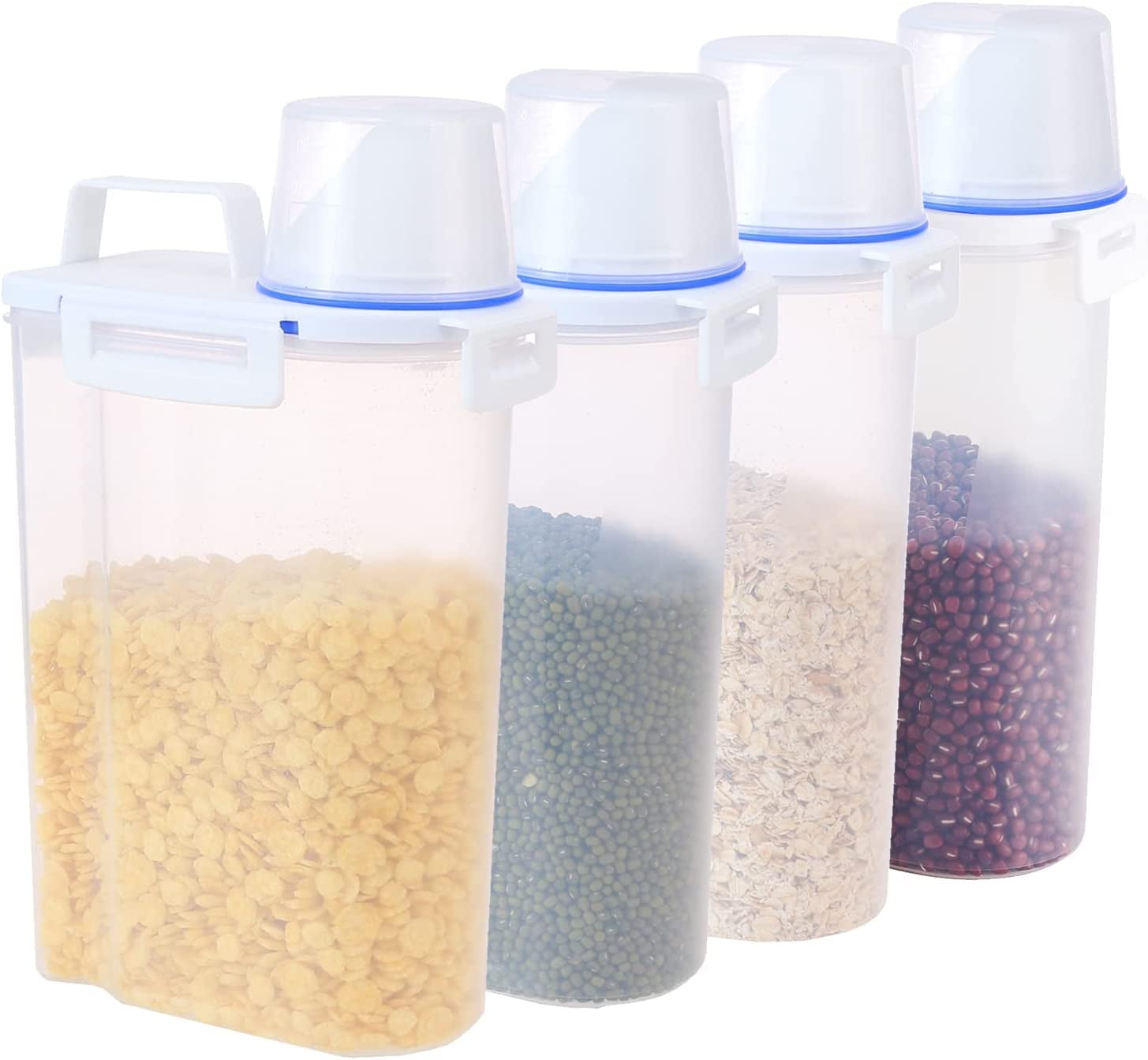 4 Pack Cereal Storage Container Set with Lid,Food Storage for Kitchen ...