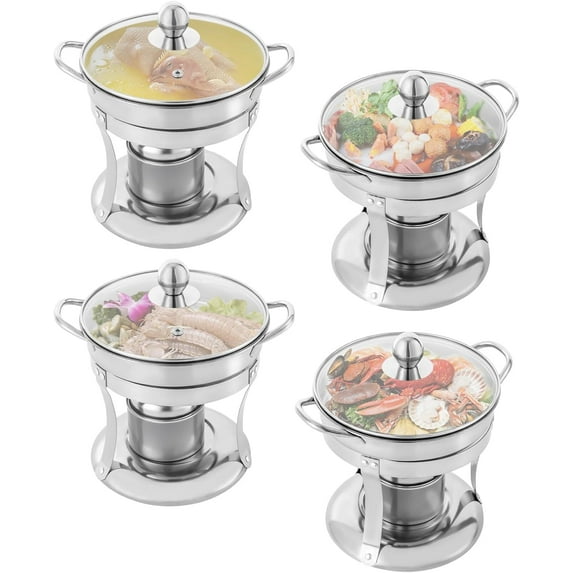 4 Pack Chafing Dish,Stainless Steel Buffet Set Warming Container ...