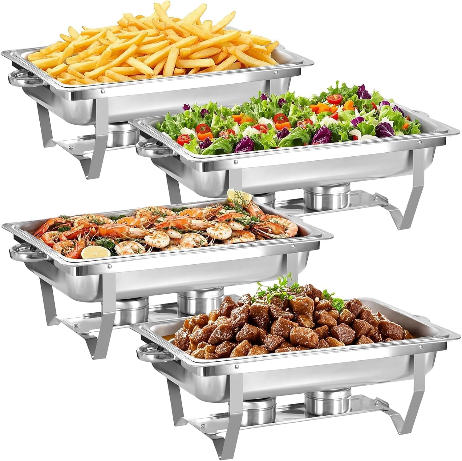 4 Pack Chafing Dishes for Buffet, 9 QT Chafers and Buffet Warmers Sets ...