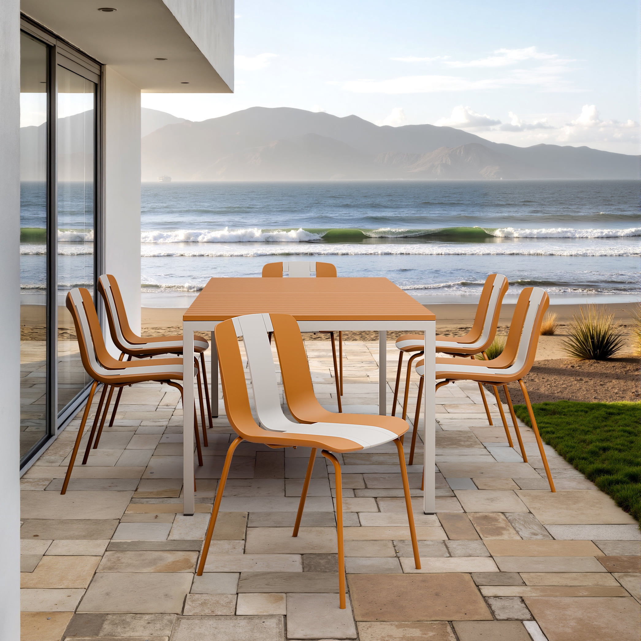 4 Pack Chairs, Indoor Outdoor PP Plastic Seat & Sturdy Metal Legs, for ...