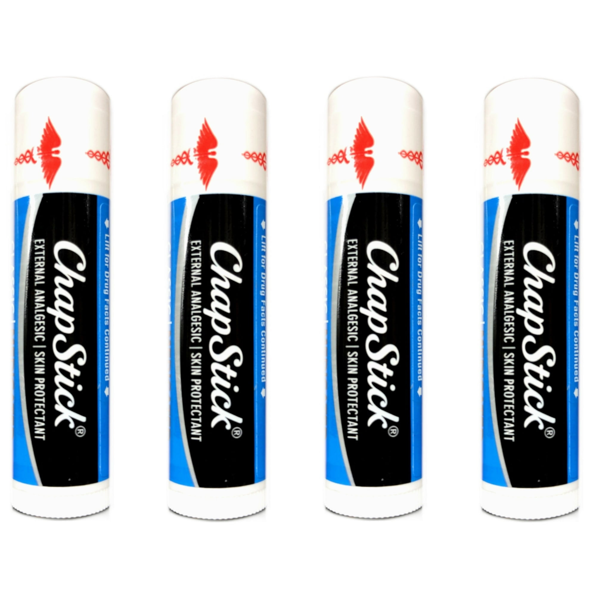 Chapstick Classic Medicated Lip Balm Stick 0.15 Oz, 4 Pack - Soothes ...