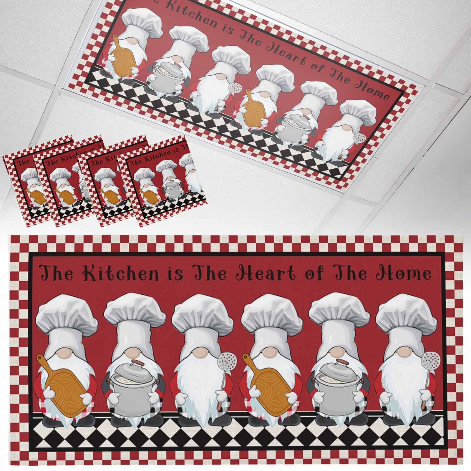4 Pack The Chef Fluorescent Light Covers for Ceiling Lights Gnome ...