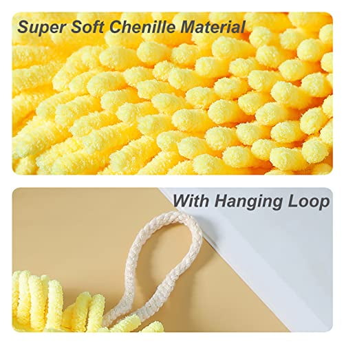 4 Pack Chenille Hand Towel Ball Soft Absorbent Microfiber Hanging Hand ...